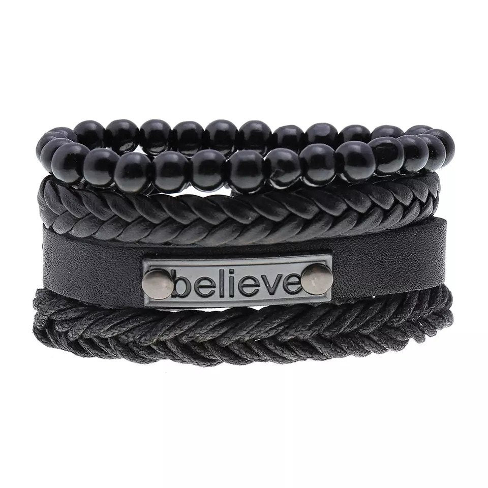 Believe Jet Black – Bracelet Stack – BudayaLife